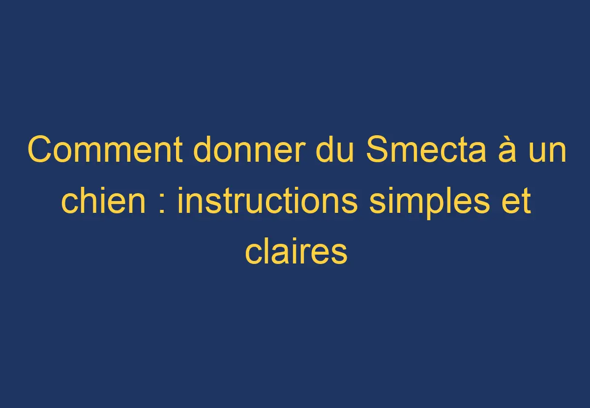 Comment donner du Smecta à un chien : instructions simples et claires